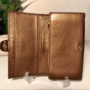 Talbots | Bags | Talbots Bronze Pebbled Leather Wallet | Poshmark